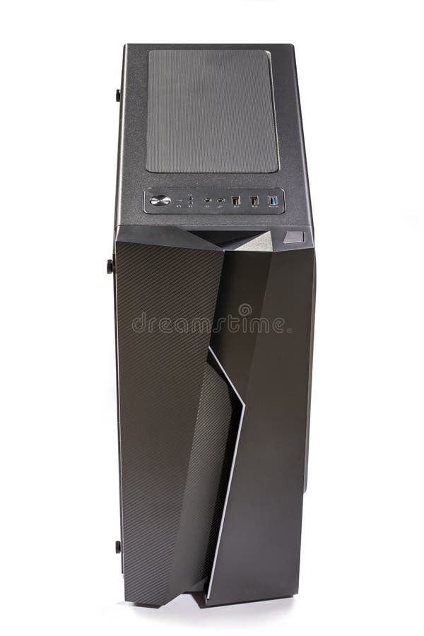 Modern Personal Computer Isolated on White Background, Back View Stock ...