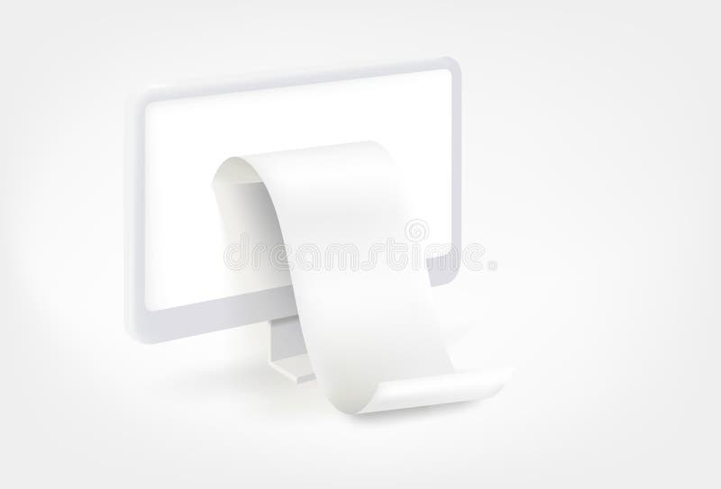 Modern Personal Computer with White Cheq. 3d Vector Mockup for Design ...