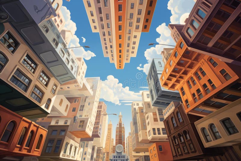 Modern Perspective Buildings. Generate Ai Stock Illustration ...