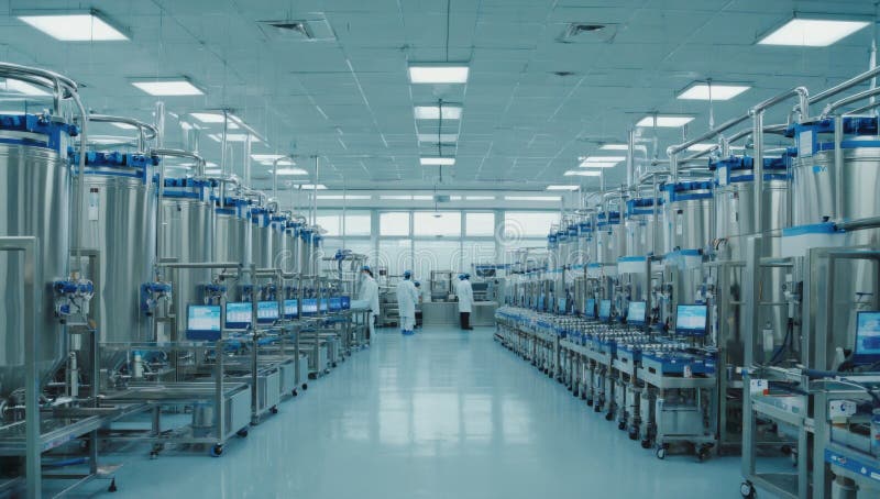 Modern Pharmaceutical Processing Facility with Advanced Machinery Stock ...