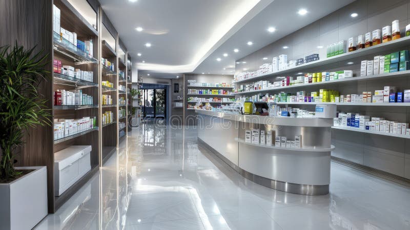 Modern Pharmacy Interior Design in Urban Location Sleek Organized Space ...