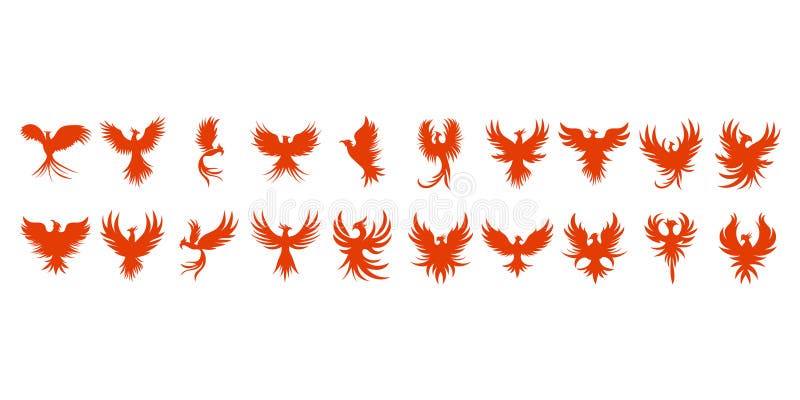 Modern Phoenix Bird Silhouette Stock Illustration - Illustration of ...