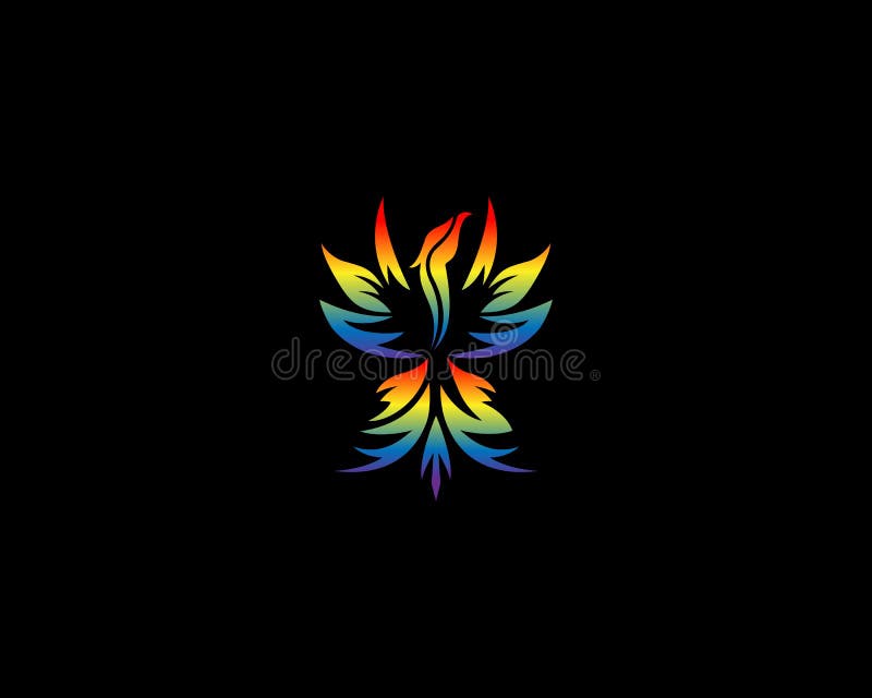 Modern Phoenix Gradient Color Logo Design Stock Vector - Illustration ...