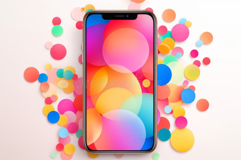 Modern Phone Against Dotted Background with Grainy Texture in a ...