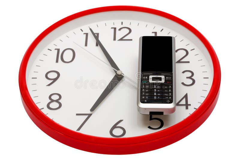 Modern phone and clock stock photo. Image of clock, button - 6560478