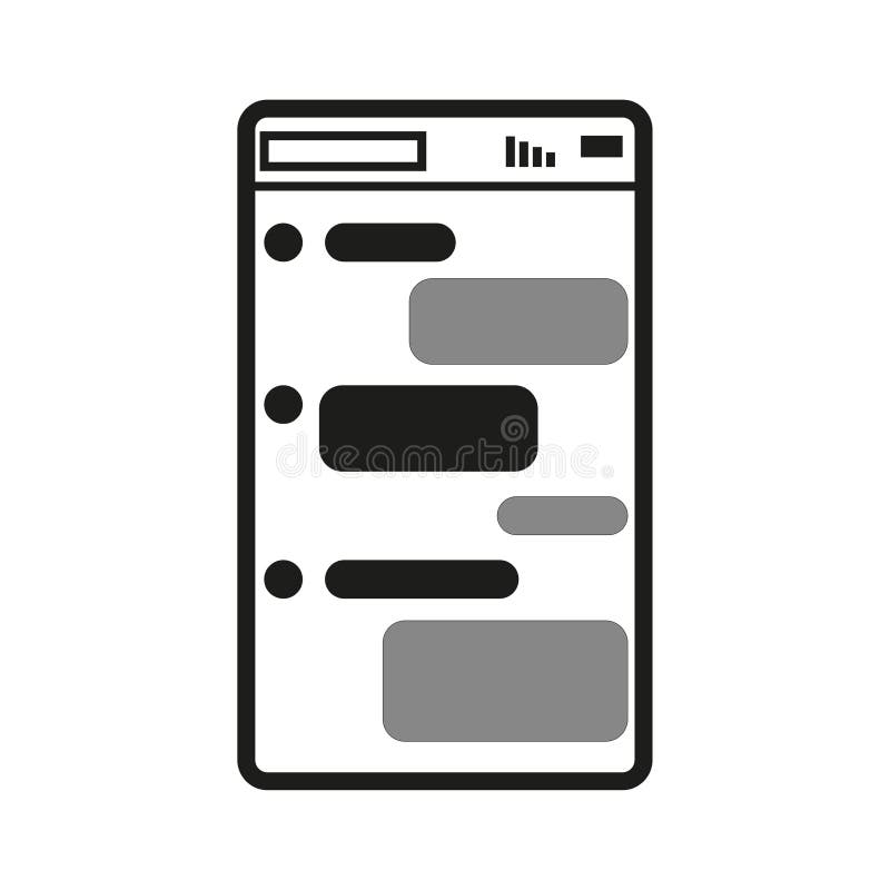 Modern Phone Icon Messages. Technology Device Screen. Telephone Sign ...