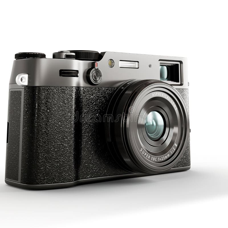 Modern Photo Camera Isolated on White Stock Image - Image of white ...