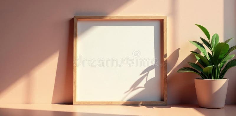 Modern Photo Frame with a Dramatic, Sharp Shadow, Frame, Black, Light ...