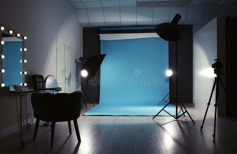 Modern Photo Studio Interior with Lighting Equipment Stock Photo ...