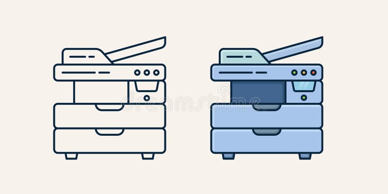 Modern Photocopy and Scanner Machine Minimalist Flat Illustration with ...