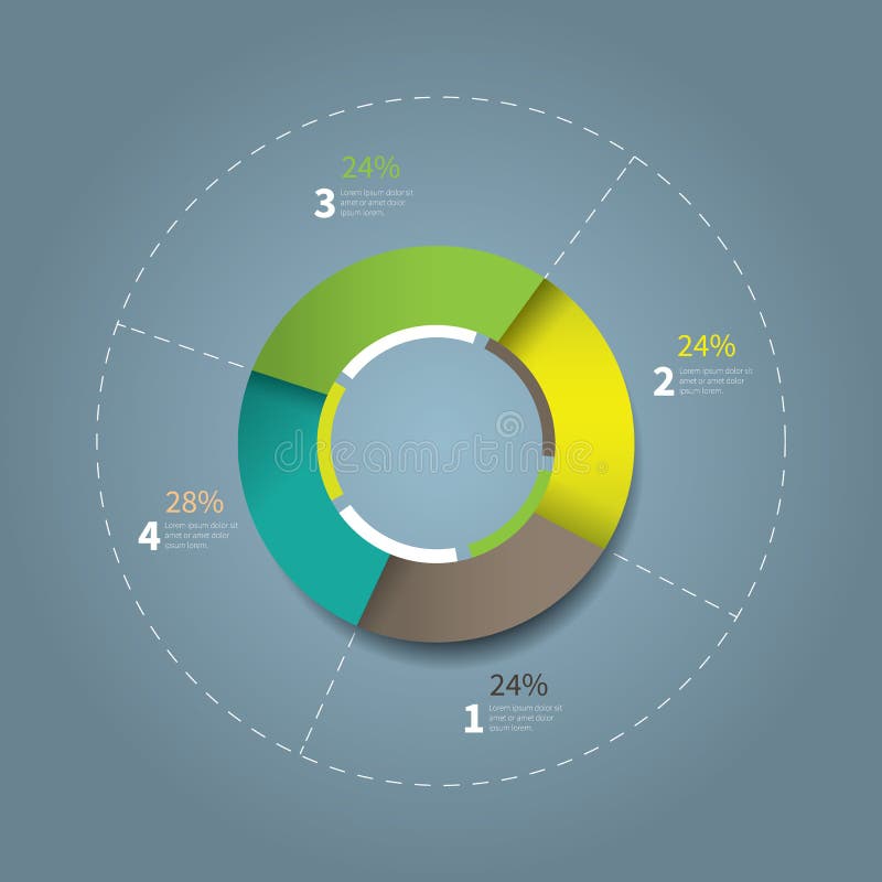 Modern Pie Chart with 4 Option Stock Vector - Illustration of concept ...