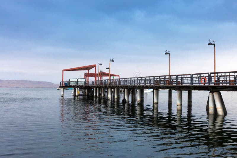 Pier in ocean bay stock photo. Image of empty, coastline - 133011566