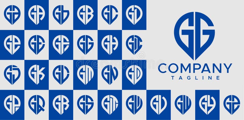 Modern Pin Point Letter G Logo Design Vector. Line Marker GG G Initial ...