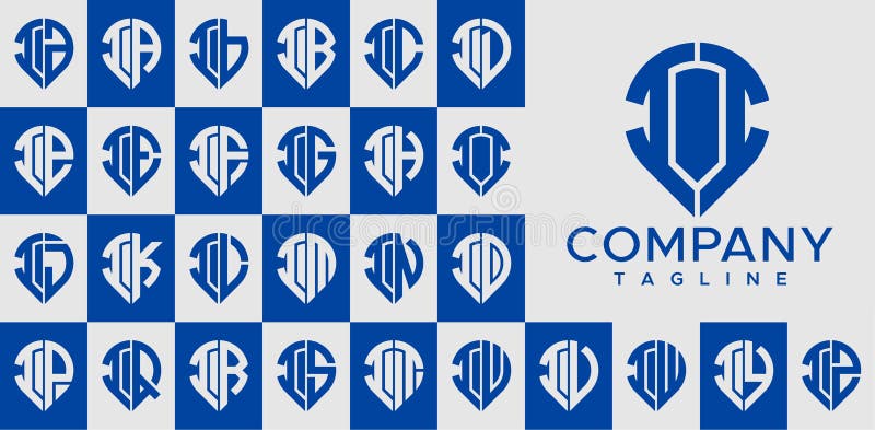 Modern Pin Point Letter I Logo Design Vector. Line Marker II I Initial ...