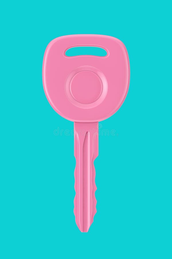 Modern Pink Car Key in Duotone Style. 3d Rendering Stock Illustration ...