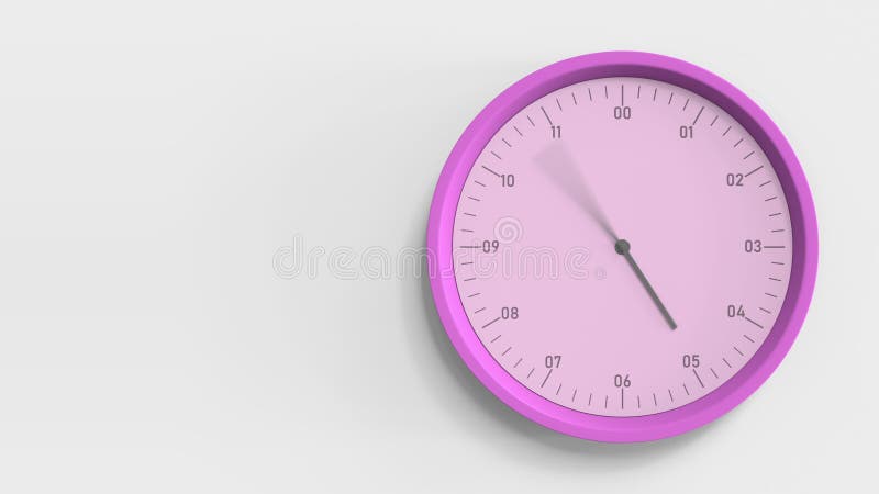 Modern Pink Clock on the Office Wall, Looping 3D Animation Stock ...