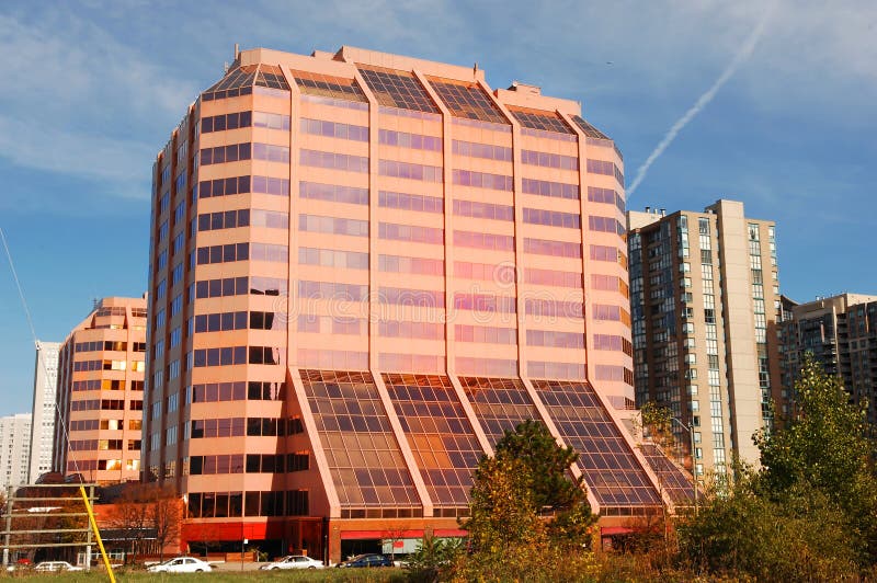 Modern pink high-rise. stock image. Image of architecture - 7089503