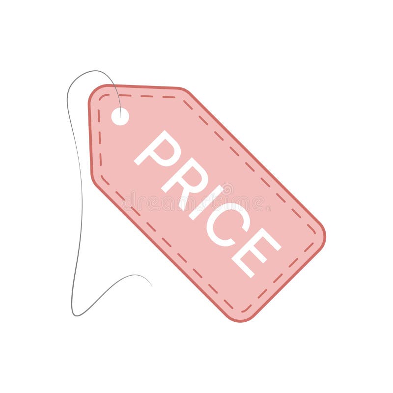 Modern Pink Retail Tag Vector: Slanted Shape, Rounded Corners, String ...