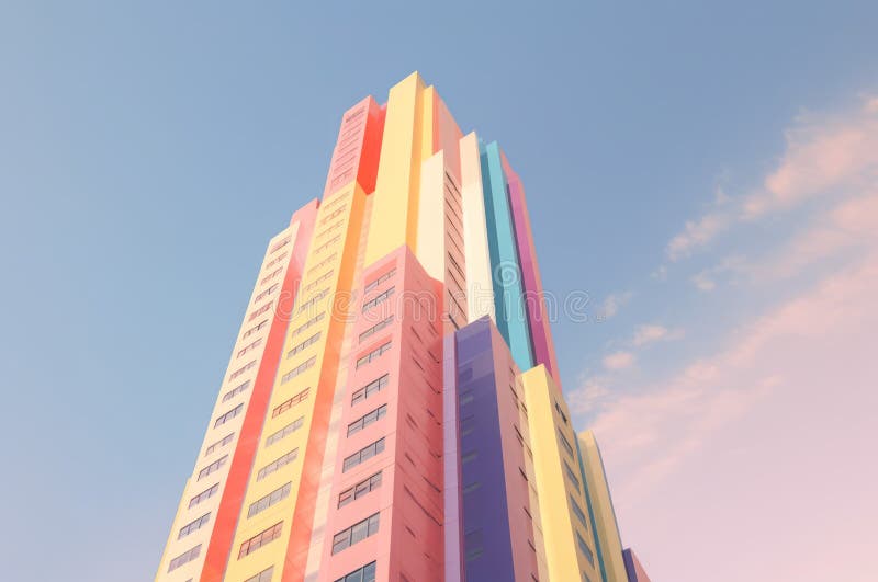 Modern Pink Skyscraper. Generate Ai Stock Image - Image of modern, home ...