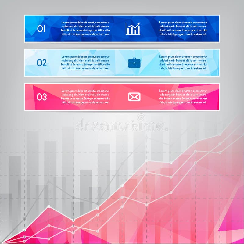Modern Pink Triangular Style Business Infographics with Abstract Stock ...