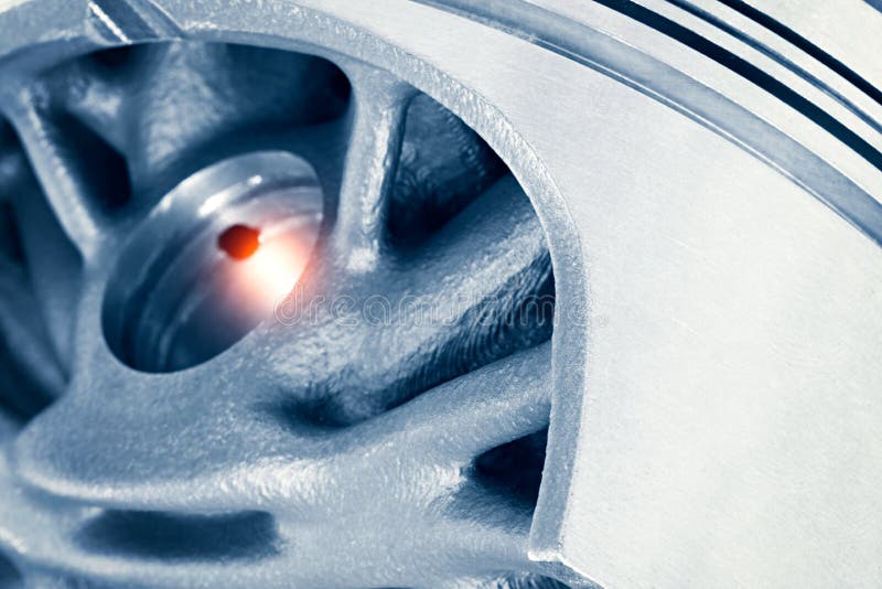 Modern Piston Close-up Made Using 3D Printing Technology Stock Photo ...