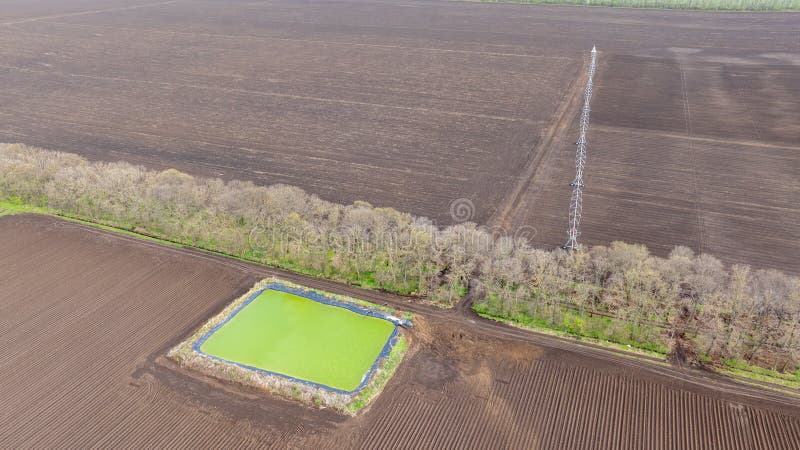 Modern Pivot Irrigation System. a Sprinkler System Stock Photo - Image ...