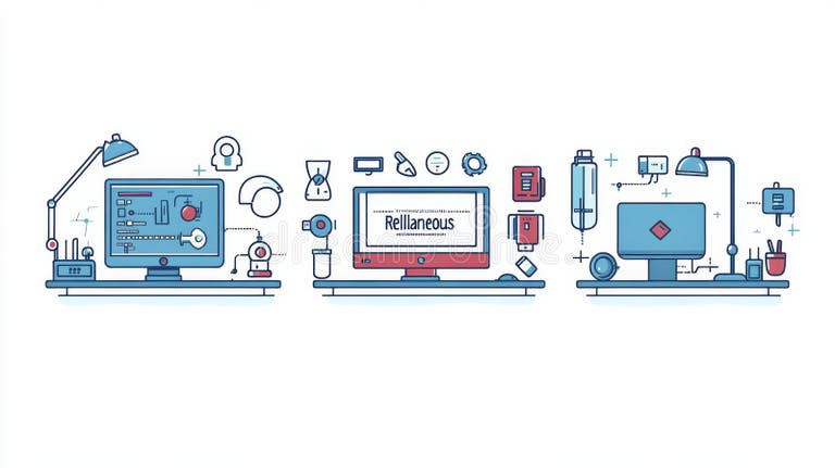 Modern Pixel Art Computer Workstations Illustration Stock Illustration - Illustration of graphic ...