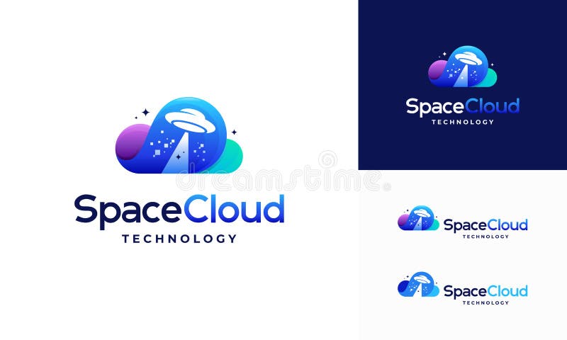 Modern Pixel Cloud Logo Designs Concept Vector, Cloud Tech Logo Template, Space Cloud Technology ...