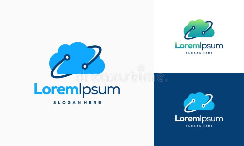 Modern Pixel Cloud Logo Designs Concept Vector, Cloud Tech Logo ...