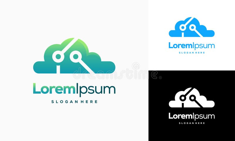 Modern Pixel Cloud Logo Designs Concept Vector, Cloud Tech Logo Template, Technology Logo Symbol ...