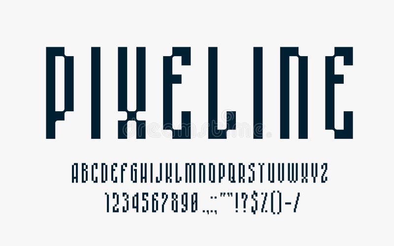 Modern Pixel Font, Digital Typeface, 8bit Alphabet Stock Illustration ...