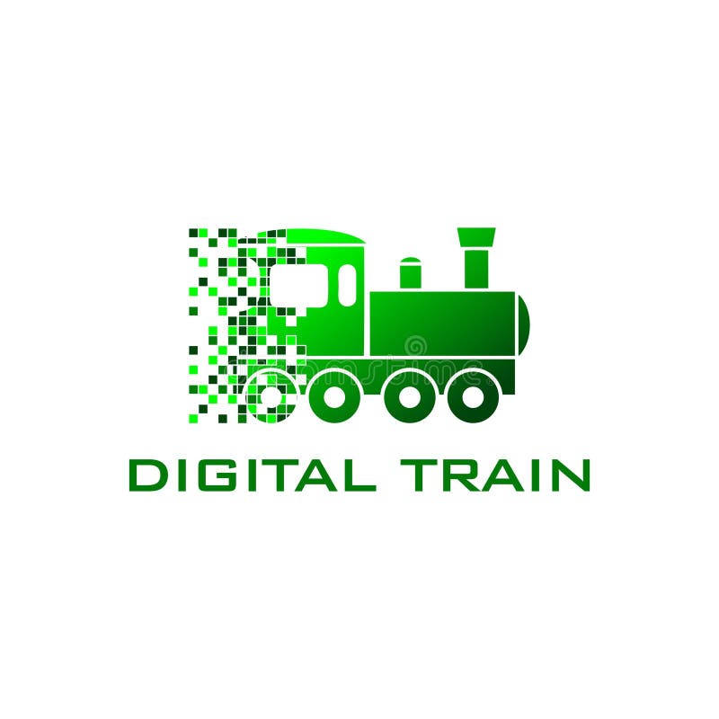 Modern Pixel Train Logo Vector. Robotic Logo Design Stock Vector ...
