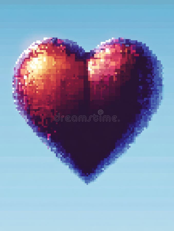 Modern pixelated heart stock image. Image of generated - 363409789