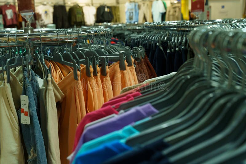 Modern Plain Clothes - Trousers and Sweaters, on a Hanger in the Store ...