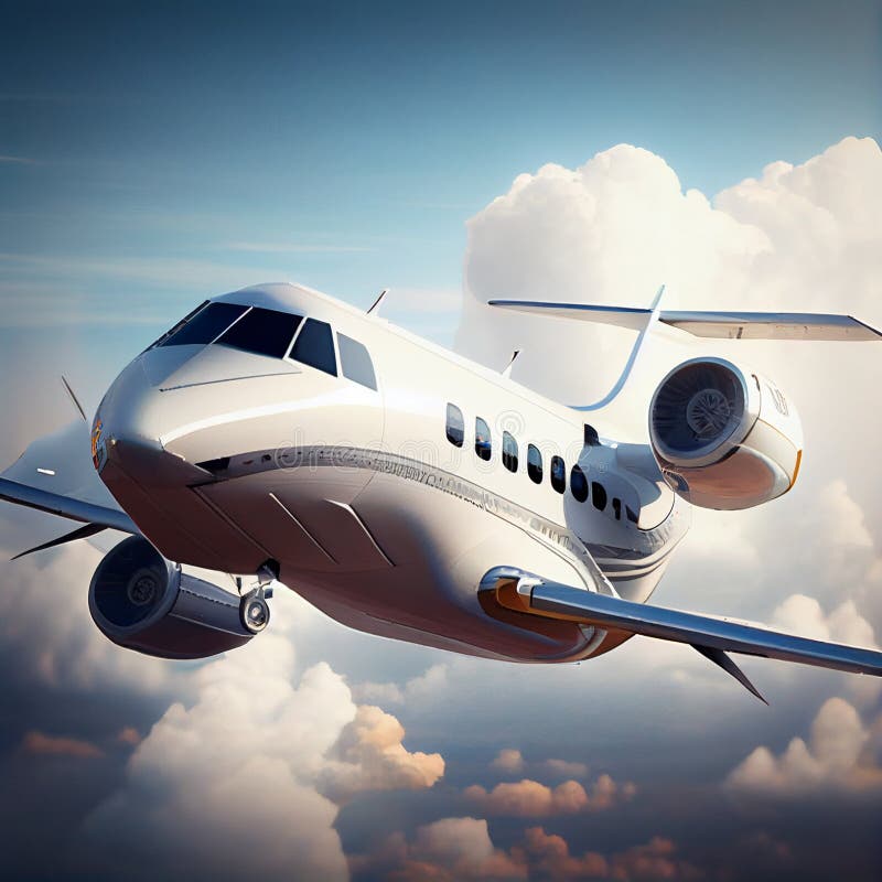 Modern Plane Flies among the Clouds.Ai Generated Stock Illustration ...