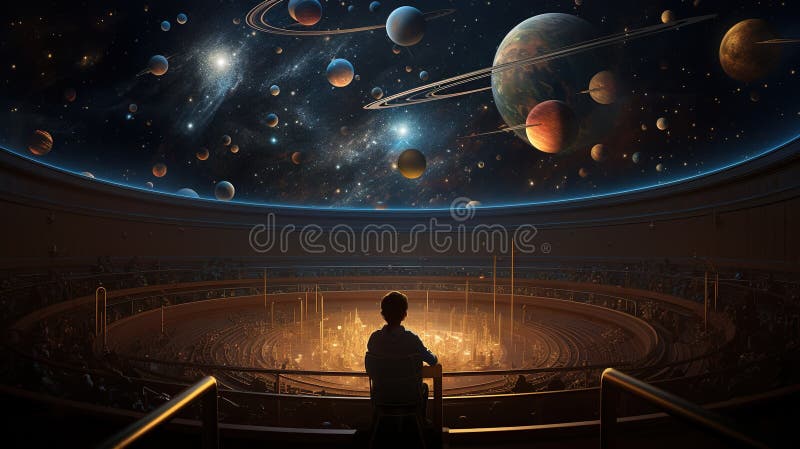 Modern Planetarium with a Projection of the Planets and Stars of the ...