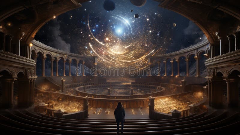 Modern Planetarium with a Projection of the Planets and Stars of the ...