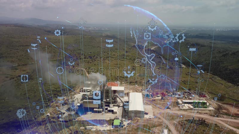 Modern Plant and Communication Network Concept. IoT Internet of Things ...