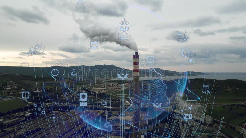 Modern Plant and Communication Network Concept. IoT Internet of Things ...