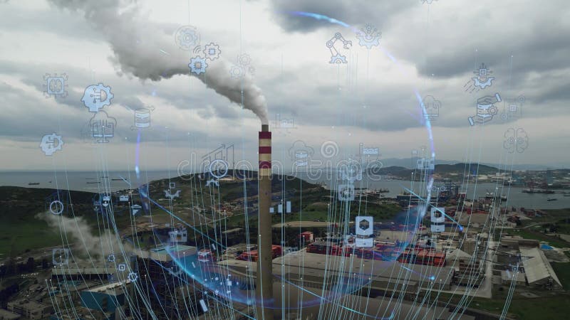 Modern Plant and Communication Network Concept. IoT Internet of Things ...