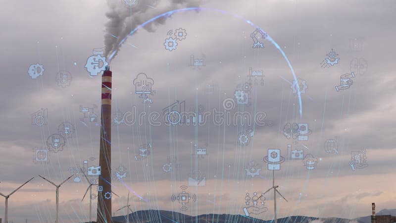 Modern Plant and Communication Network Concept. IoT Internet of Things ...