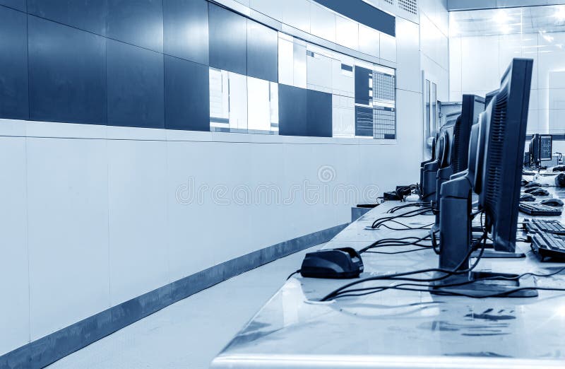 Modern plant control room stock image. Image of computer - 33987597