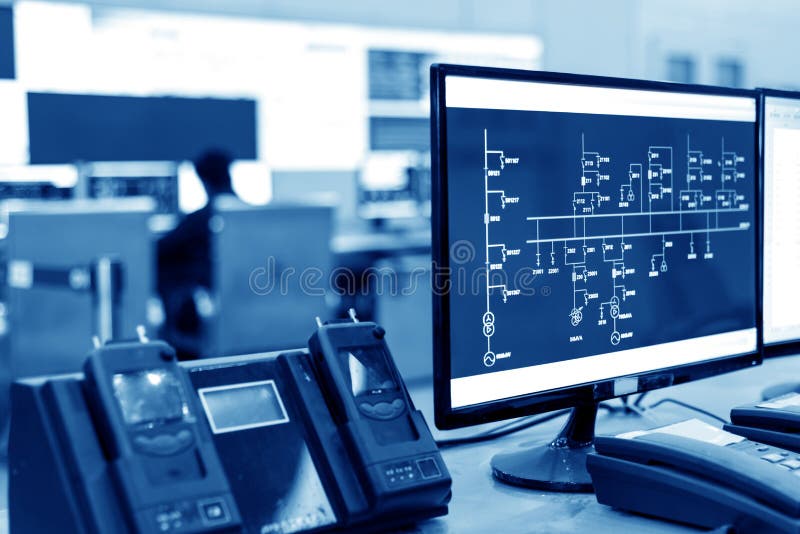 Modern plant control room stock photo. Image of terminal - 30664400