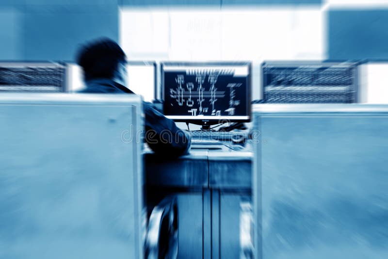 Modern plant control room stock image. Image of computer - 33987597