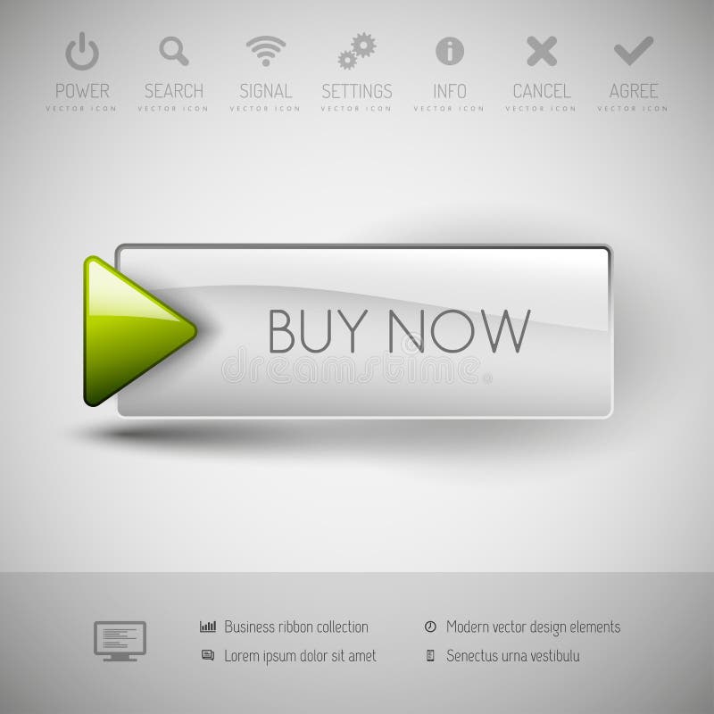 Modern Plastic Button BUY NOW Stock Illustration - Illustration of ...