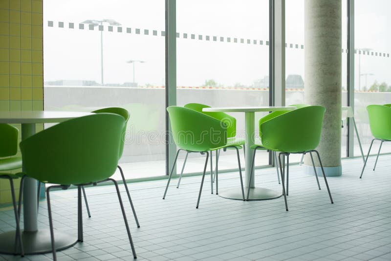 Modern Plastic Chair Inside the Restaurant. Stock Image - Image of ...