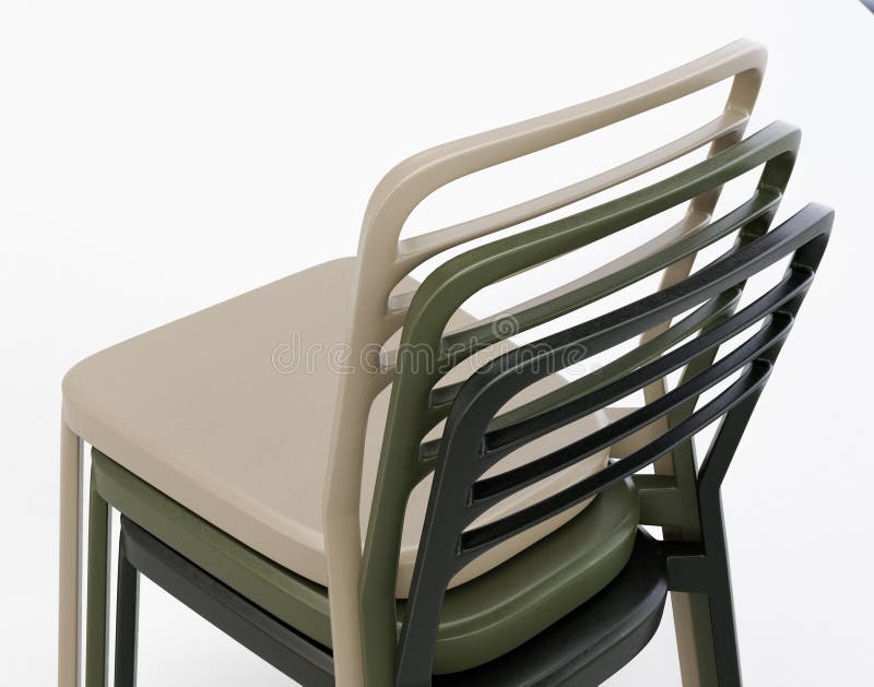 Modern Plastic Chair Stack stock illustration. Illustration of modern ...