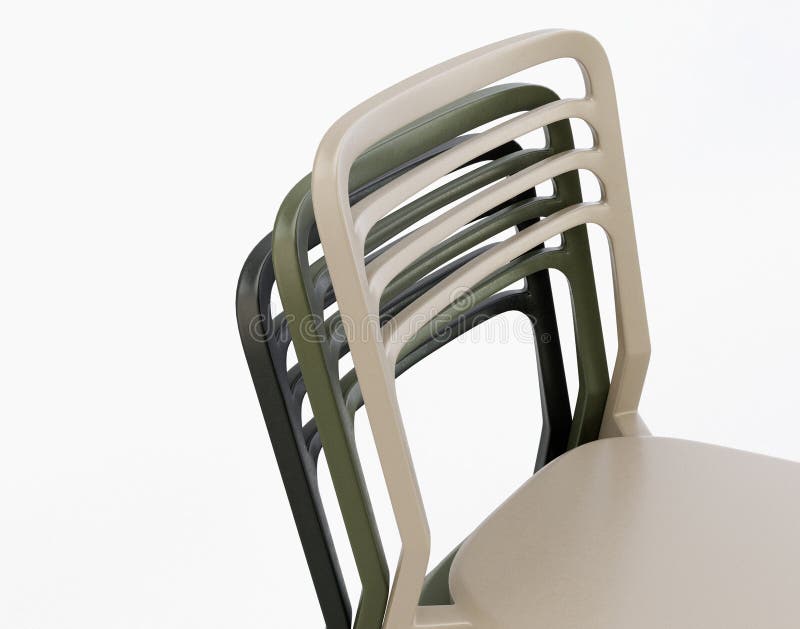 Modern Plastic Chair Stack stock illustration. Illustration of wooden ...