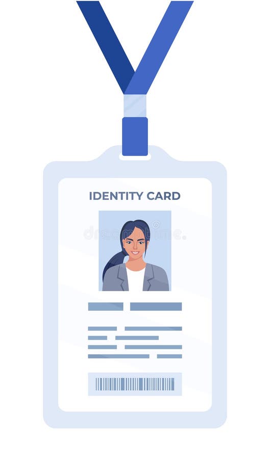Modern Plastic Id Card Template with Clasp and Lanyard. Corporate ...