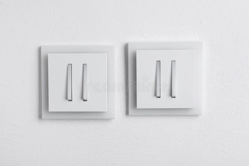 Modern Plastic Light Switches on White Background Stock Image - Image ...